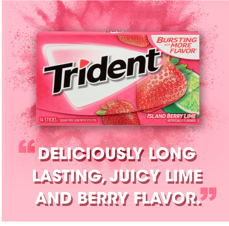 TRIDENT Original Flavor Sugar-Free Chewing Gum - 14 Sticks